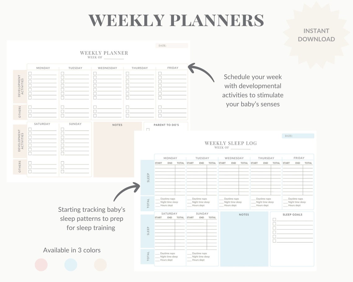 Month 3 (9-12 Week) Baby Brain Development Tracker, Baby Care Log ...