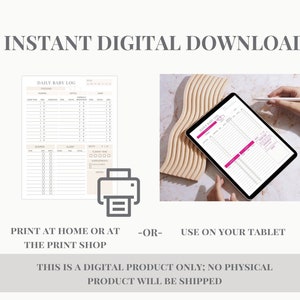 Printable Daily Baby Tracker 10 Colors US Letter & A4 - Etsy