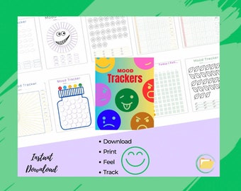 Habit Tracker for Kids and Teens, Printable Mood Tracker, Water Tracker ...