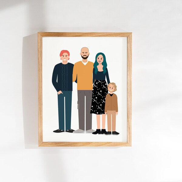 Family Illustration - Etsy