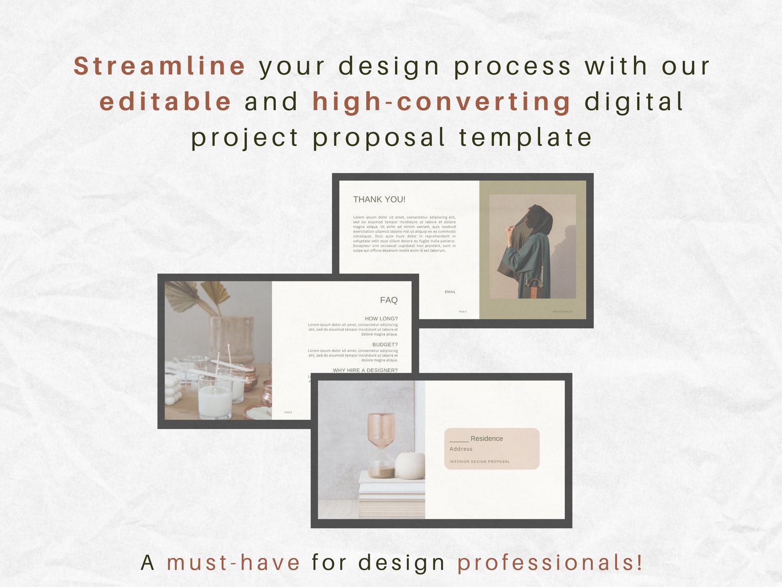 Interior Design Project Proposal Template and Portfolio | Comprehensible | Editable | Canva ...