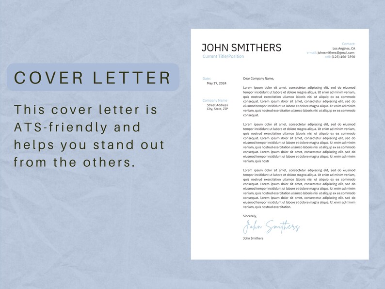 Creative Resume Template | Cover Letter | Editable Canva | Professional ...