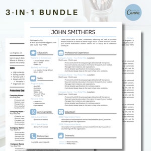 Creative Resume Template | Cover Letter | Editable Canva | Professional ...