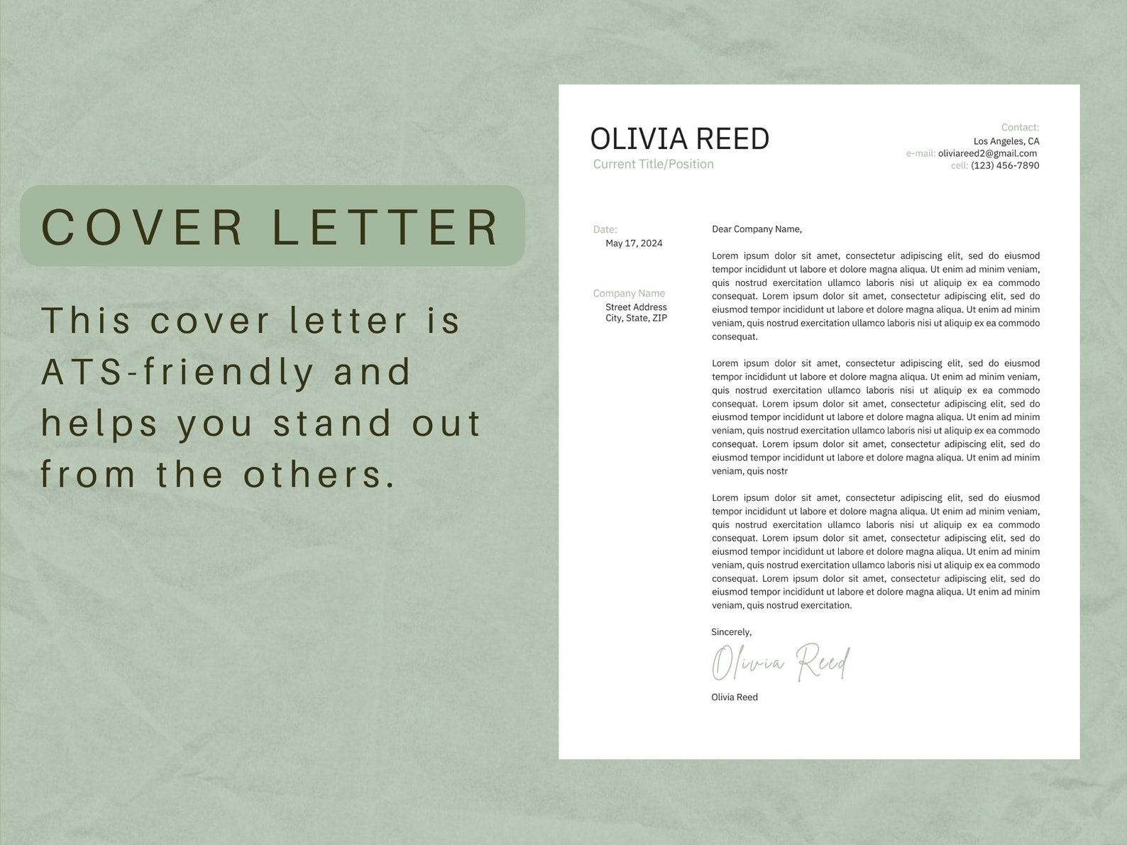 Unique Resume Template | Cover Letter | Canva CV Editable | Instant ...