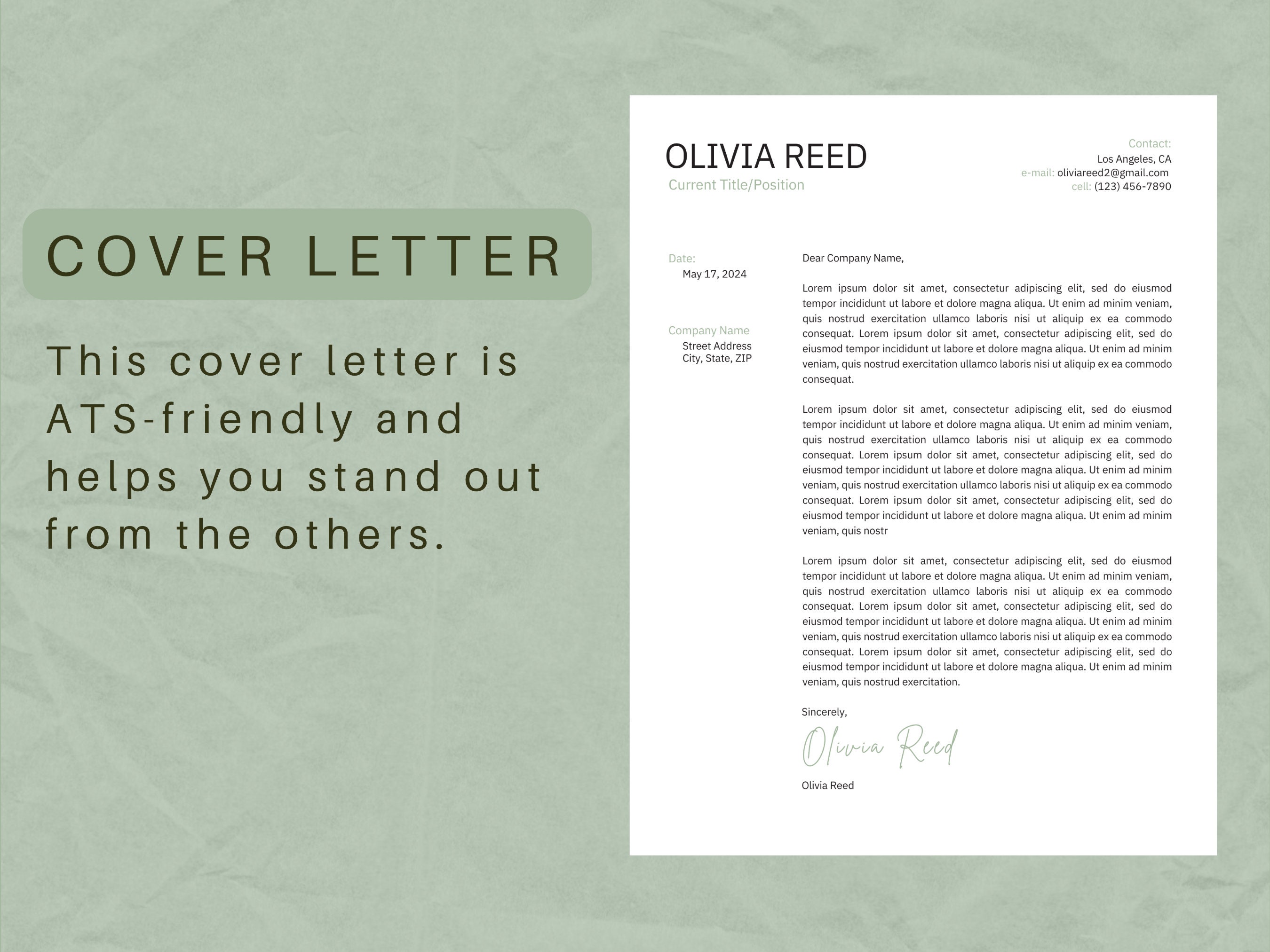 Unique Resume Template | Cover Letter | Canva CV Editable | Instant ...