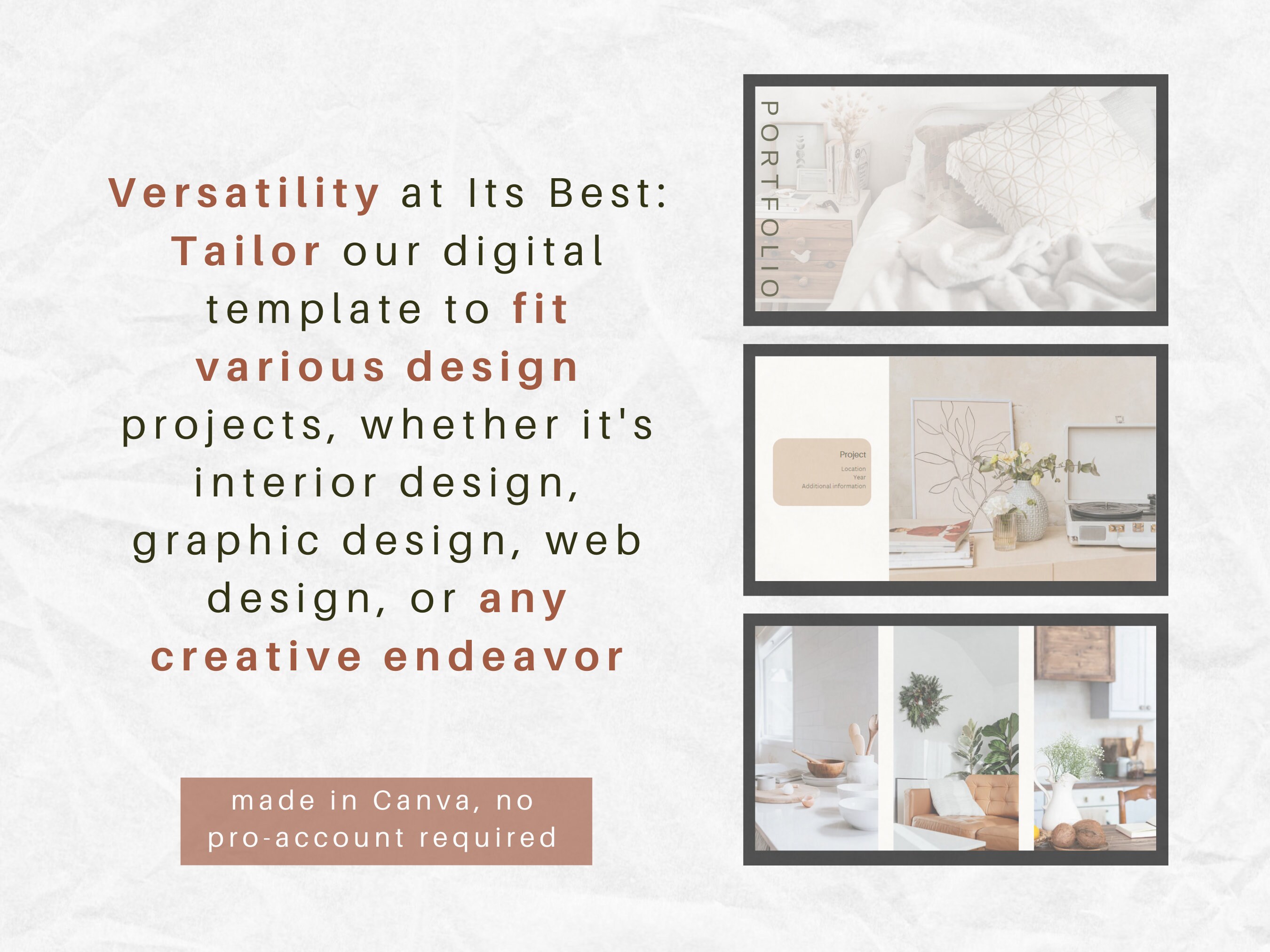 Interior Design Project Proposal Template and Portfolio | Comprehensible | Editable | Canva ...