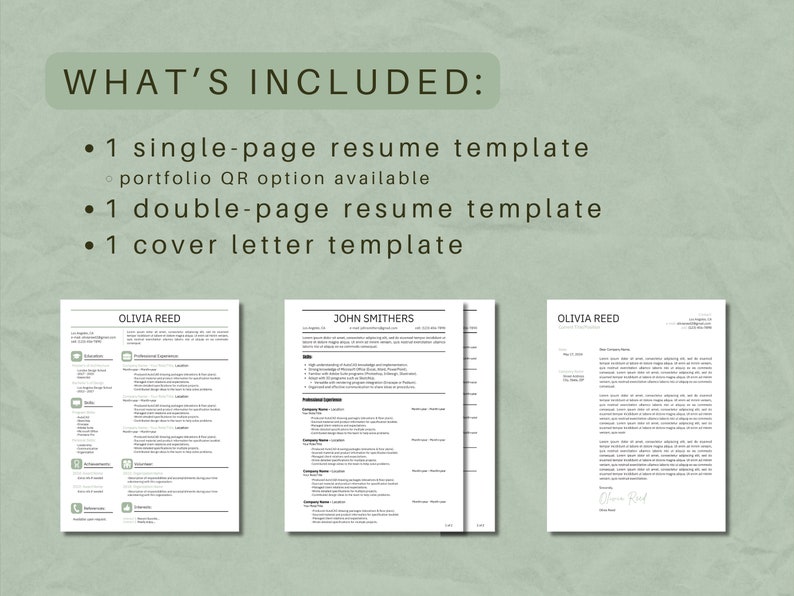 Unique Resume Template | Cover Letter | Canva CV Editable | Instant ...