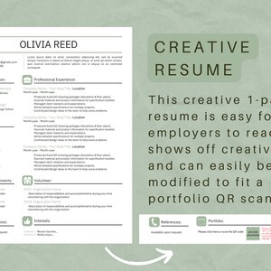 Unique Resume Template | Cover Letter | Canva CV Editable | Instant ...