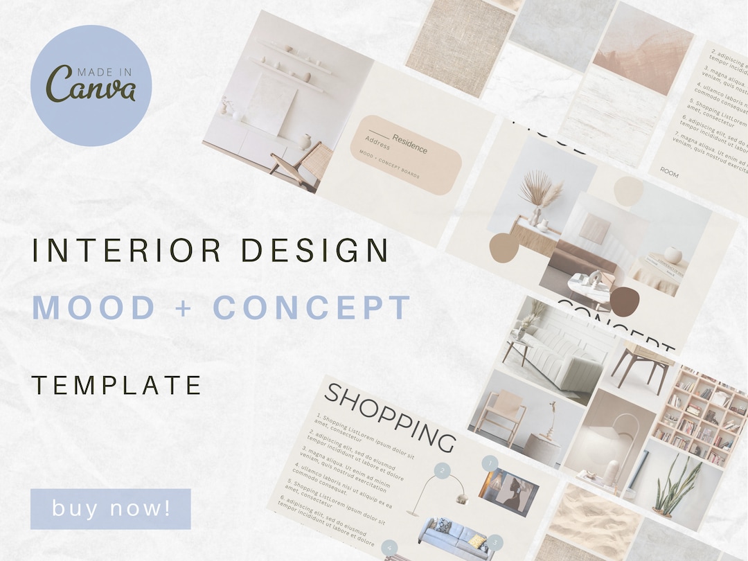 Interior Designer Mood Board Template | Digital Download for Interior ...