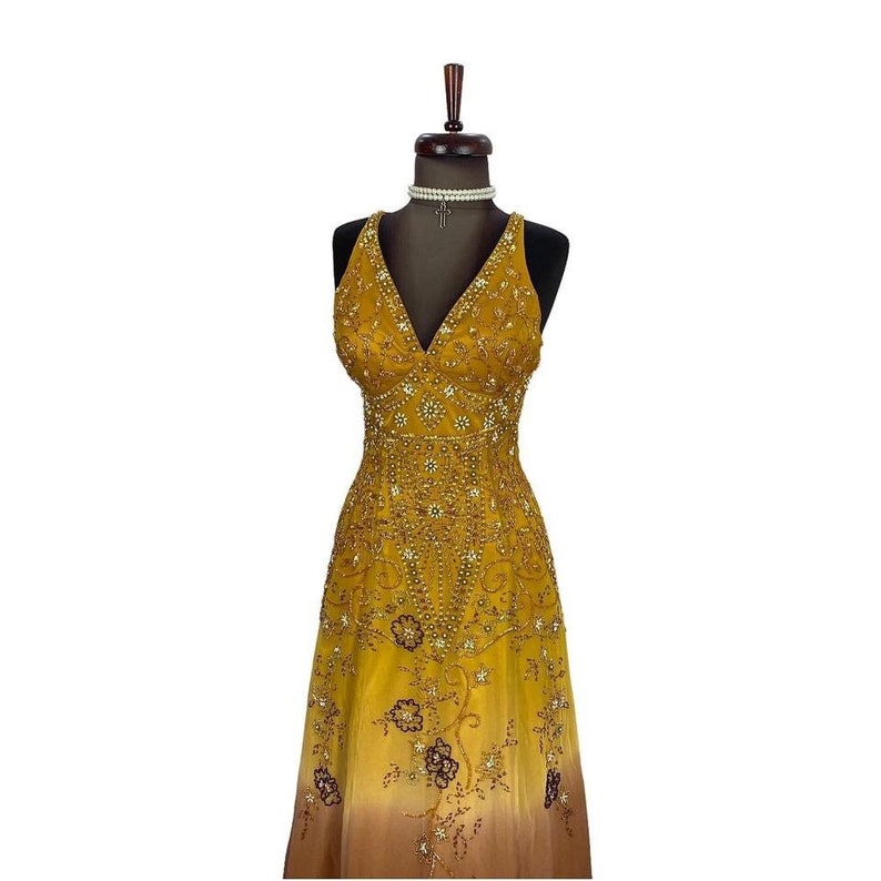 Vintage Beaded Dress Vintage Prom Dress Vintage Gown Vintage Iridescent ...