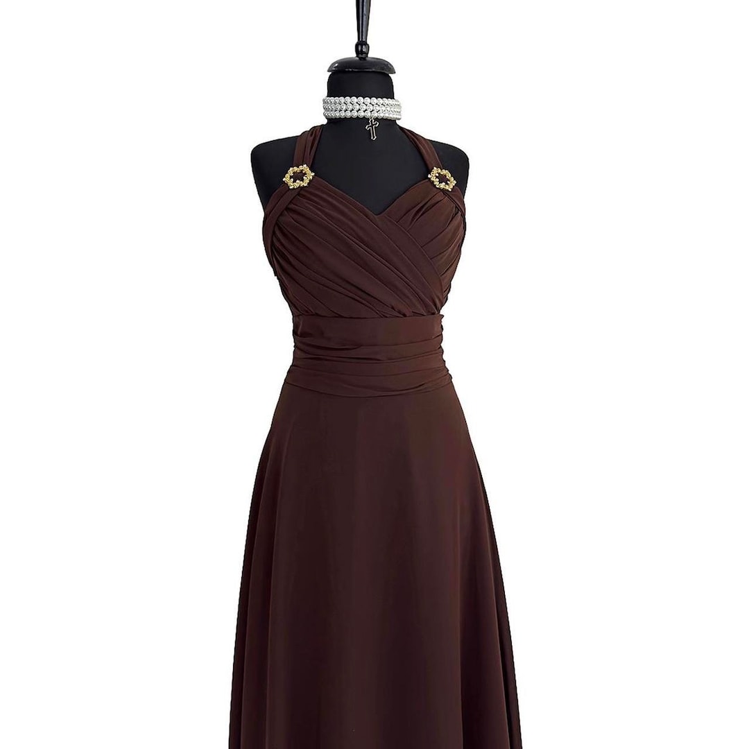Vintage Brown Prom Dress - Etsy