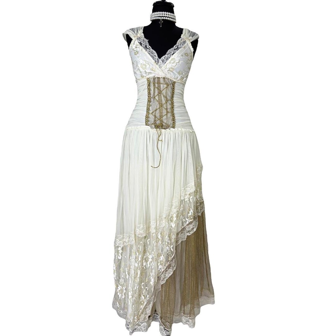 Vintage Fairycore Prom Dress , Ethereal Ballgown Fairy Maxi Dress ...