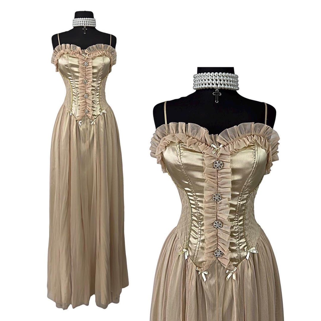 Vintage Rare Prom Dress , Pink Maxi Prom Dress , Corset Dress - Etsy