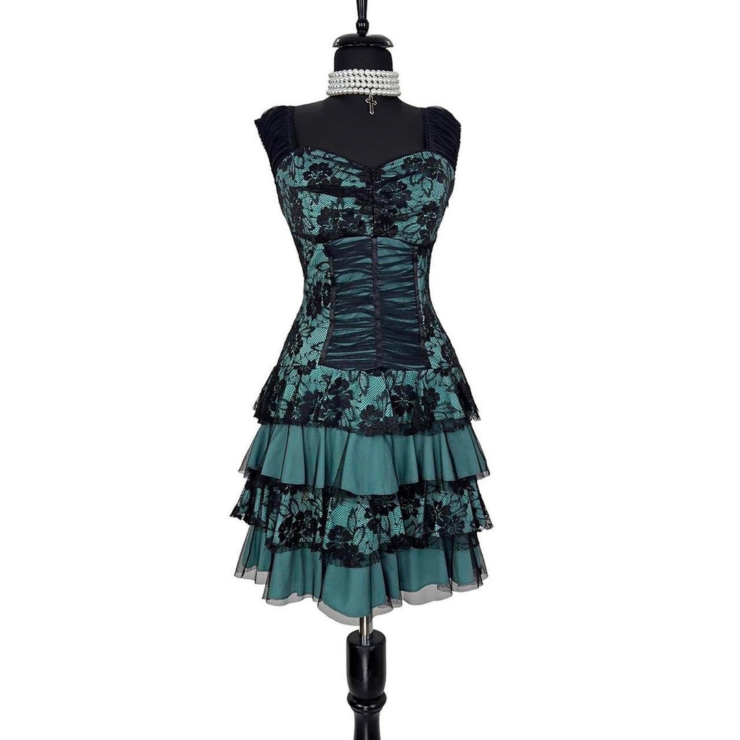 Y2k Party Dress , 2000s Lace Layered Mini Gothic Dress - Etsy