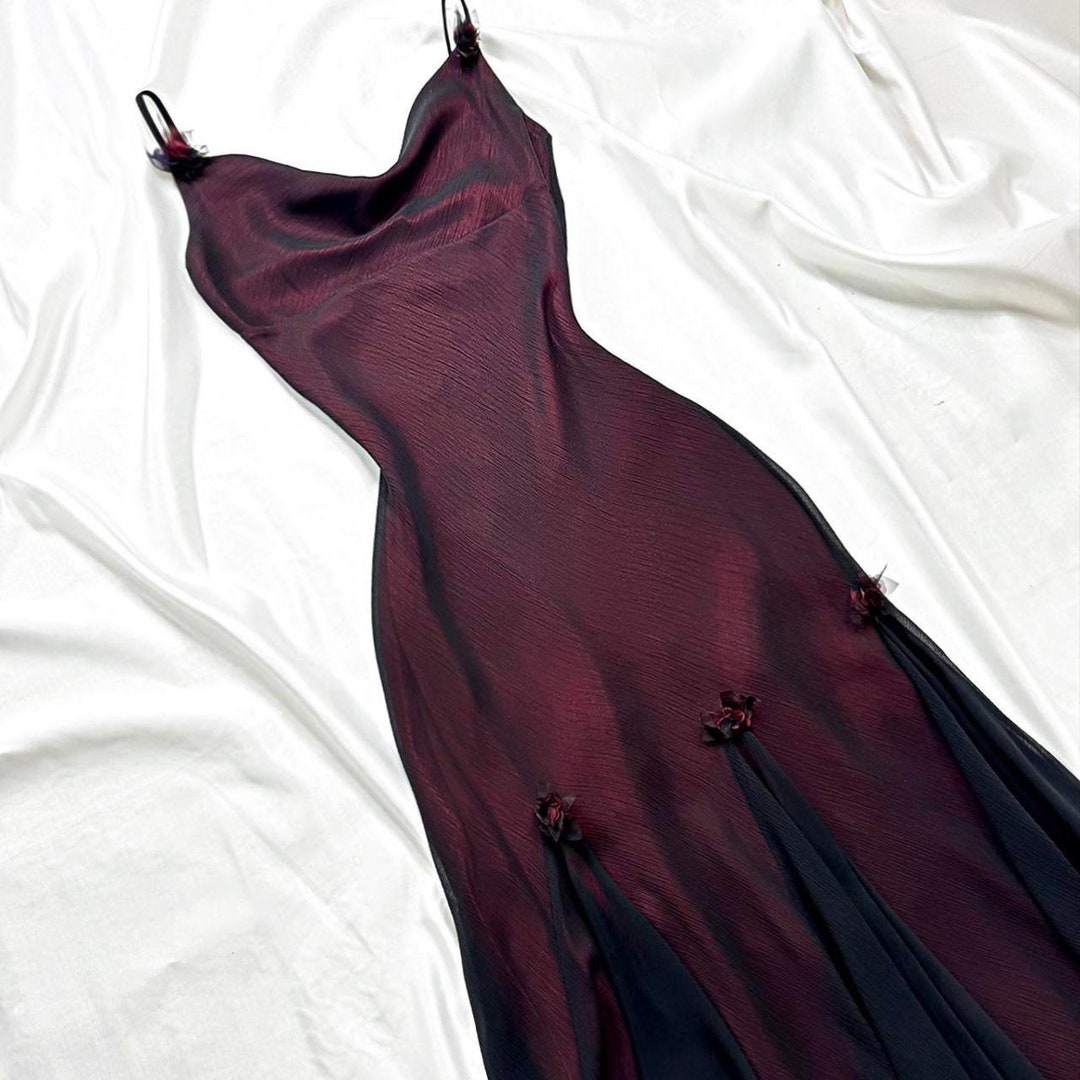 Gothic Vampire Prom Dress Chiffon Maxi Dress Asymmetrical Ballgown - Etsy