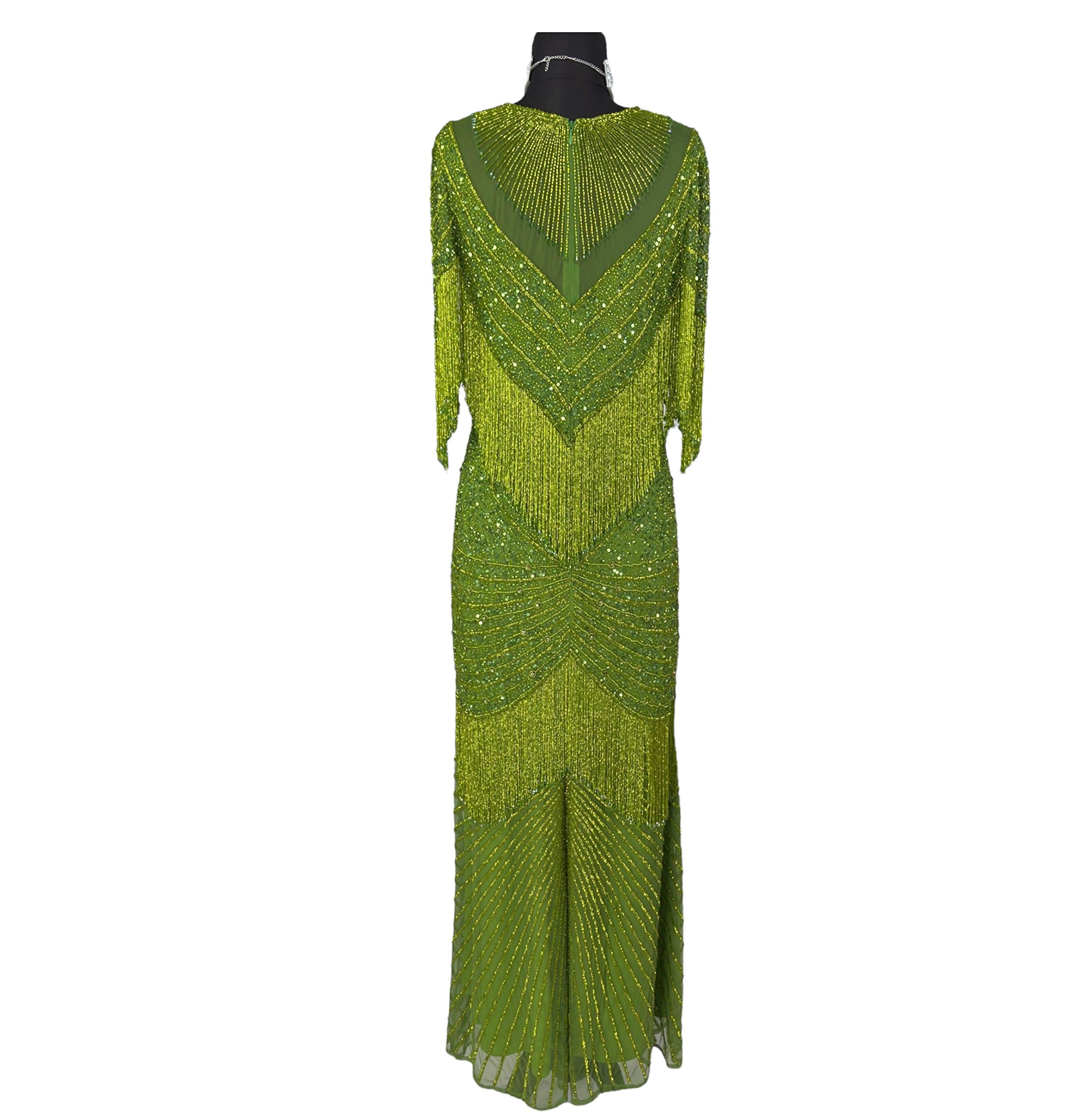 Green Beaded Wedding Prom Gown , Floor Length Occasion Dress - Etsy