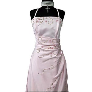 Vintage Baby Pink Beaded Prom Dress , Pink Maxi Ballgown , Y2k Beaded Occasion Maxi Dress - Etsy