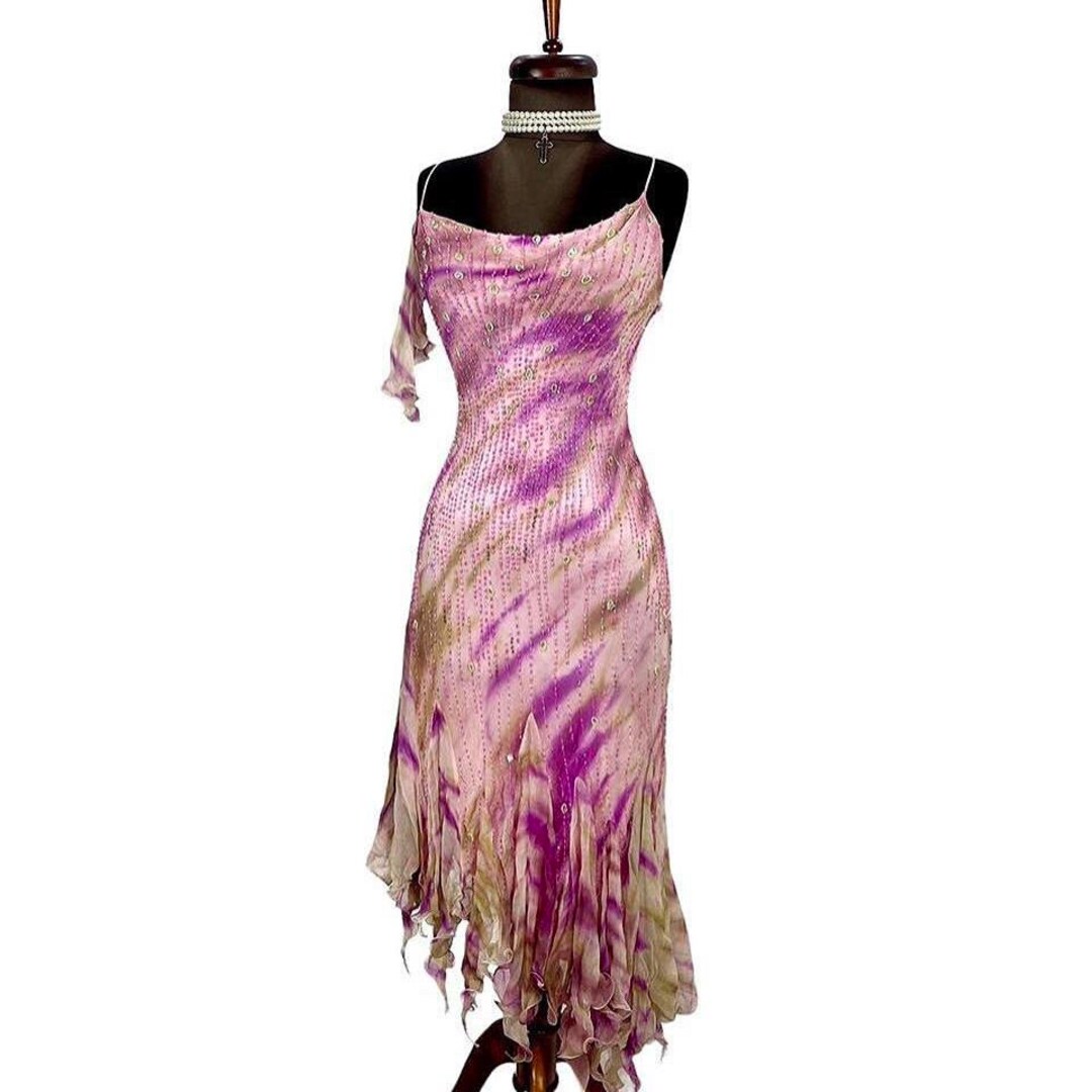 Silk Gown Beaded Long Gown Beaded Embroidery Prom Vintage Prom ...