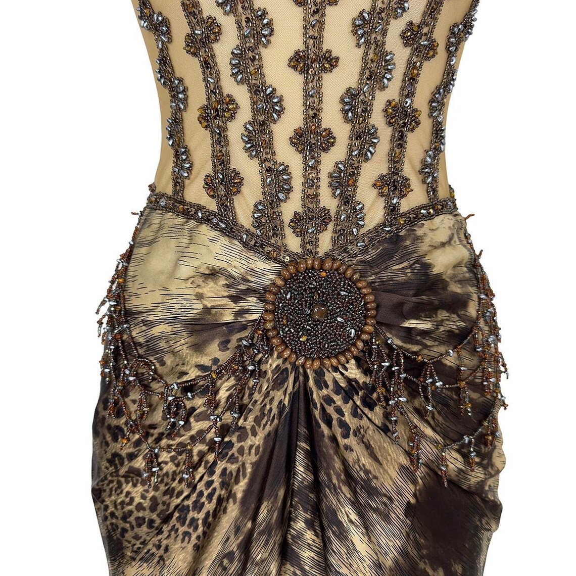 Luxury Vintage Silk Beaded Embroidery Leopard Dress - Etsy