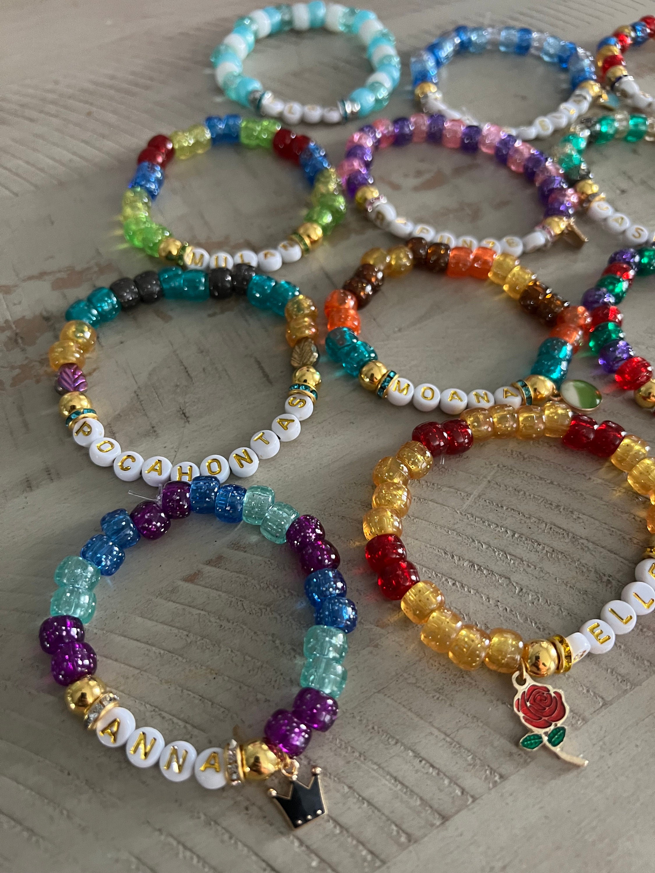 Disney Princess Themed Friendship Bracelets various Options Available Rapunzel, Cinderella ...