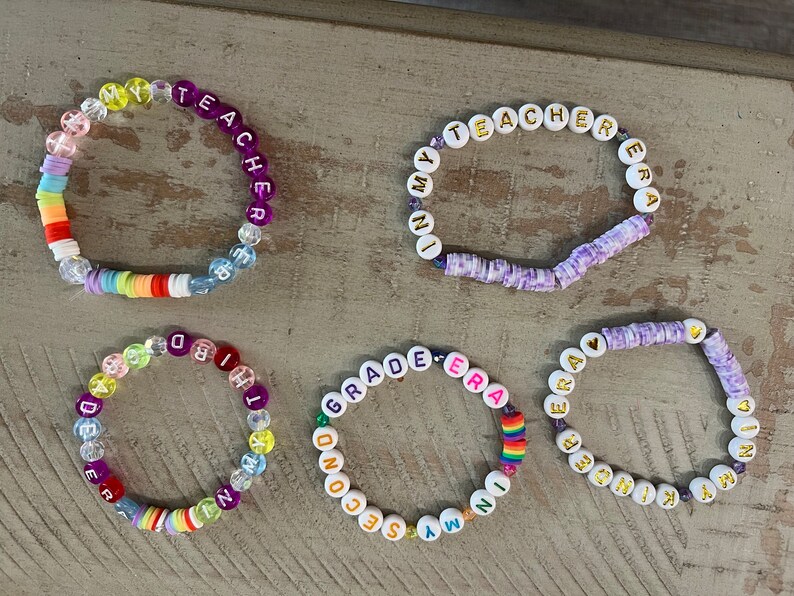 Grade Level Bracelets, School Bracelets, Teacher Bracelet, Student Gift ...