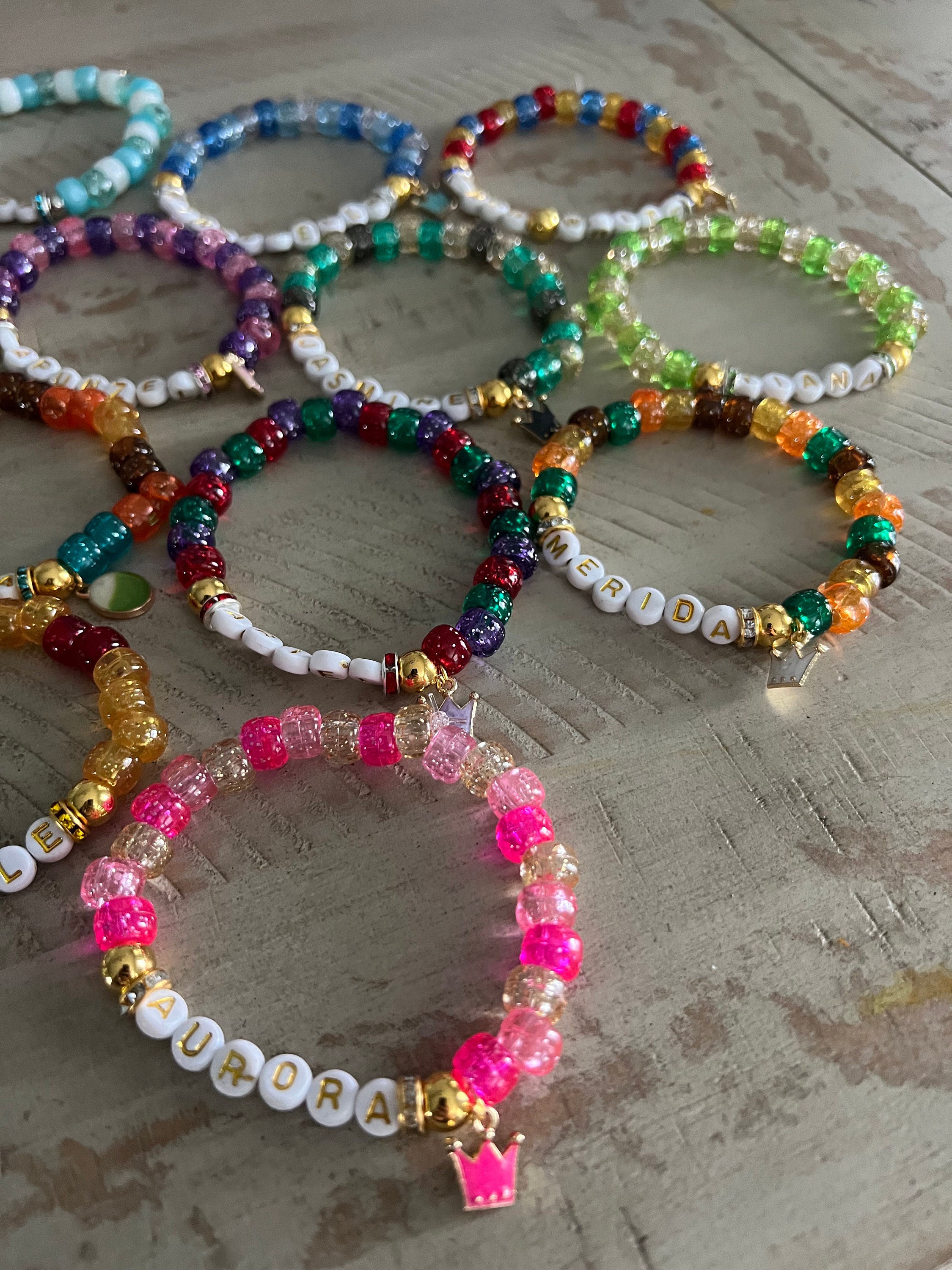 Disney Princess Themed Friendship Bracelets various Options Available Rapunzel, Cinderella ...