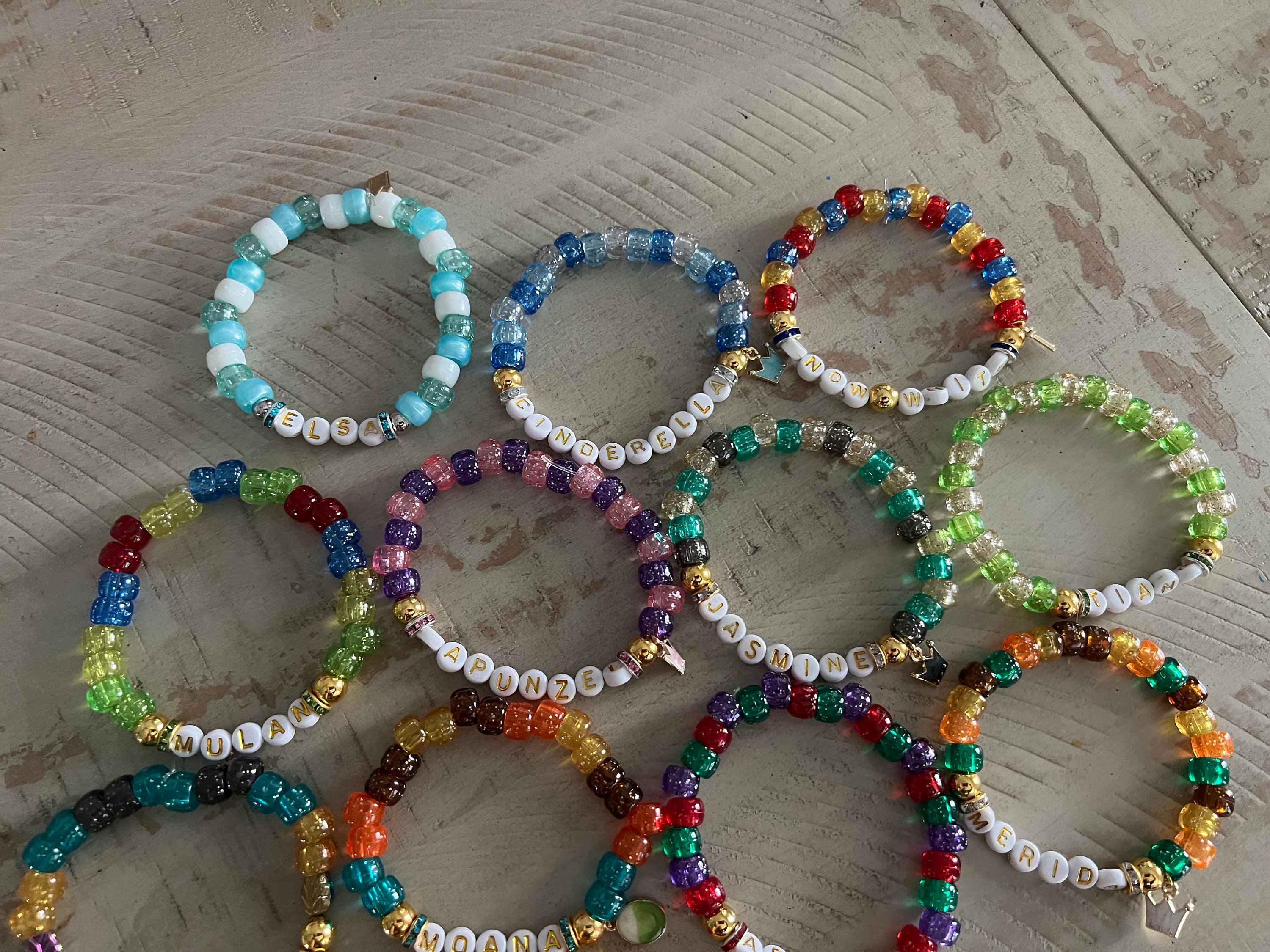 Disney Princess Themed Friendship Bracelets various Options Available Rapunzel, Cinderella ...