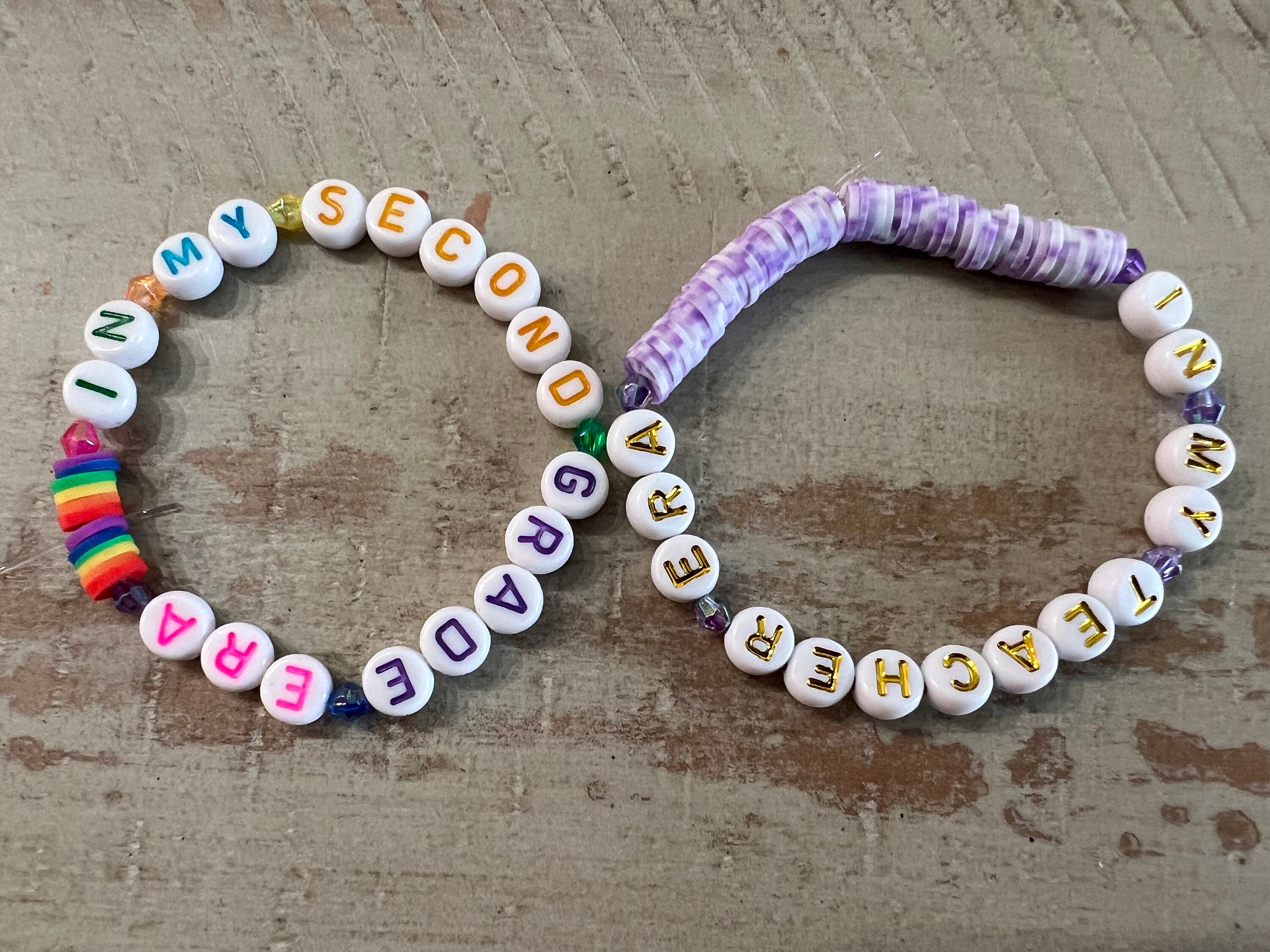 Grade Level Bracelets, School Bracelets, Teacher Bracelet, Student Gift ...