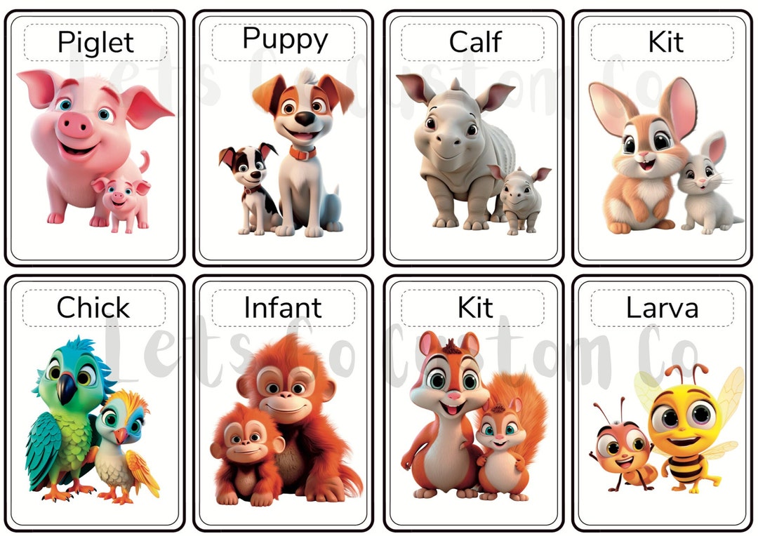 Animals Flashcards for Kids, Suitable for Kindergarten PDF Printable ...