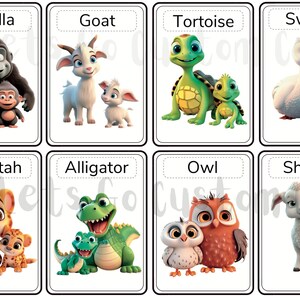 Animals Flashcards for Kids, Suitable for Kindergarten PDF Printable ...