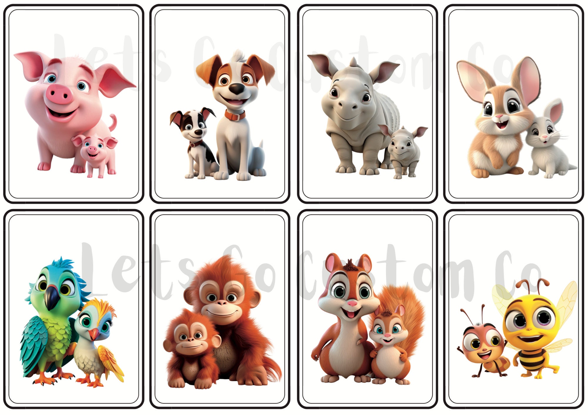 Animals Flashcards for Kids, Suitable for Kindergarten PDF Printable ...