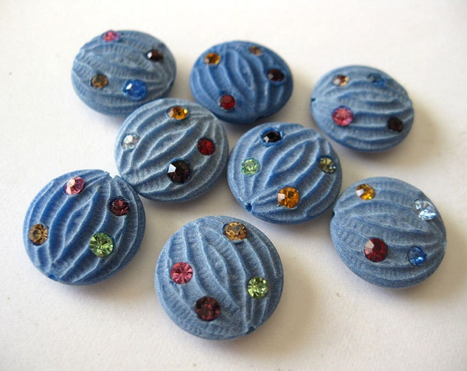 Vintage Swarovski Crystal Discs Blue, Red or Green E17 - Etsy