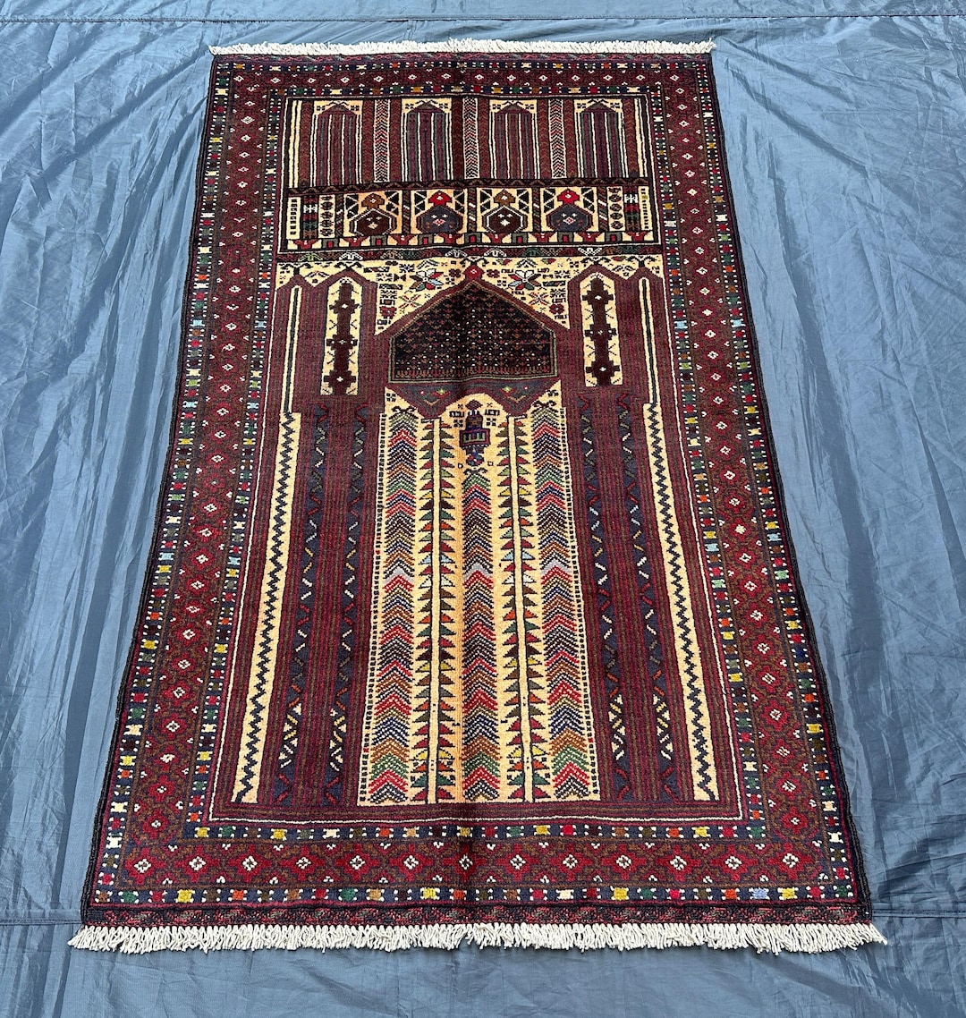 Handmade Wool Prayer Mat: Vintage Turkish Janamaz Rug (3x5 Ft) - Etsy