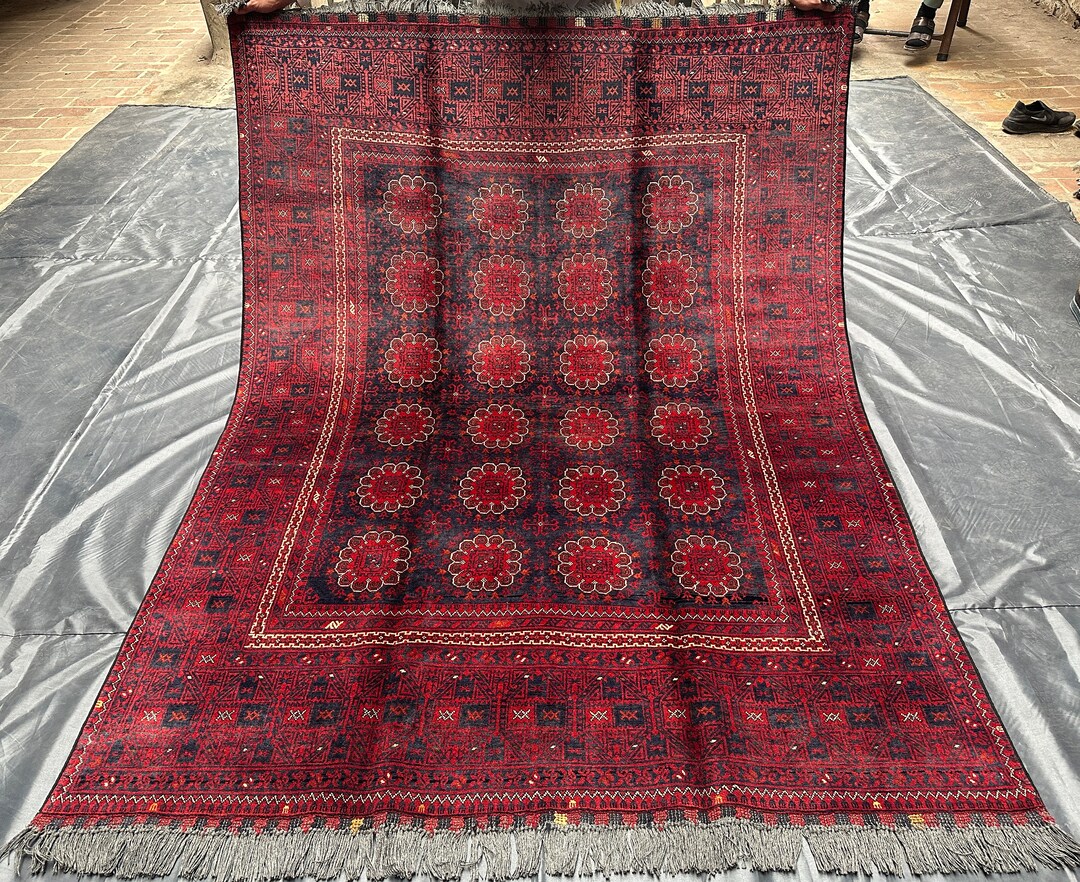 5 Ft X 7 Ft, Afghan Handmade Patmos Gul Design Area Rug, Washable ...