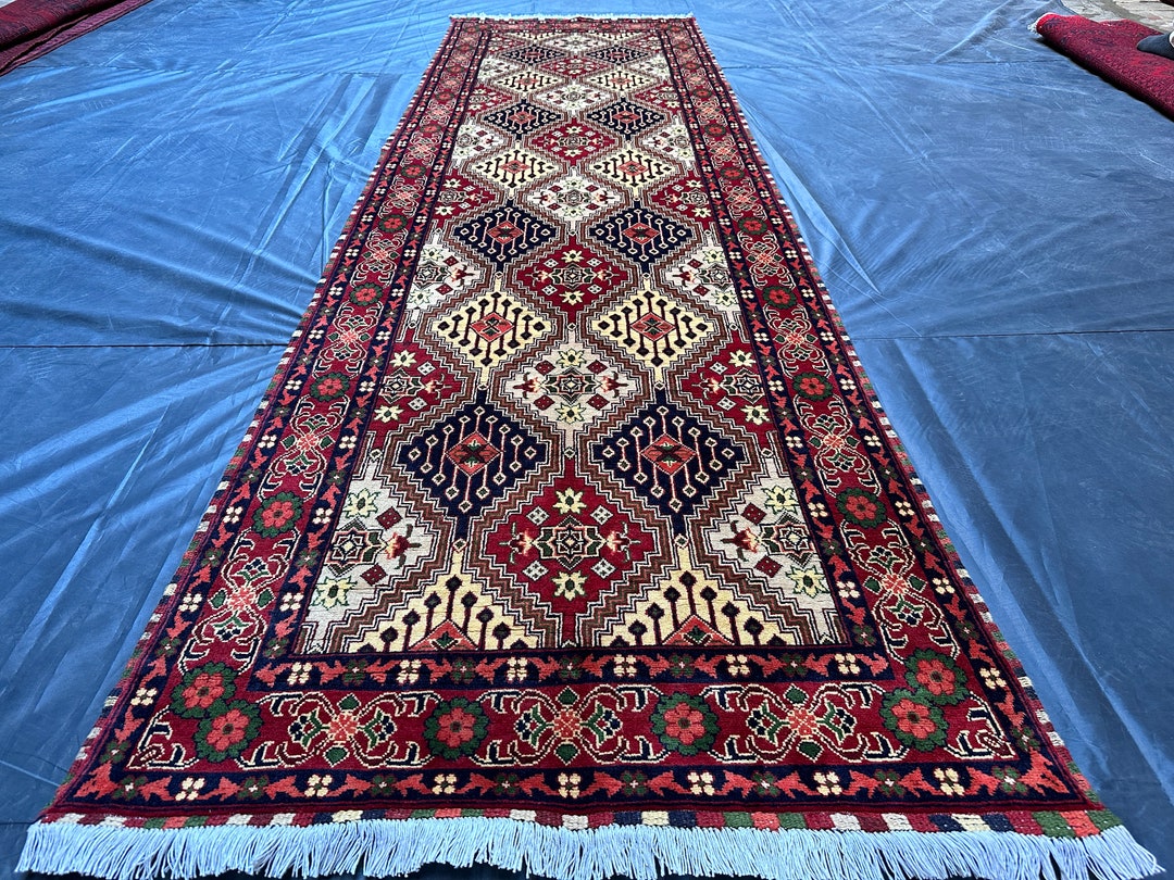 3 Ft X 10 Ft, Textured Runner Rugs, 100% Natural Woolen Dyes Fabrics ...