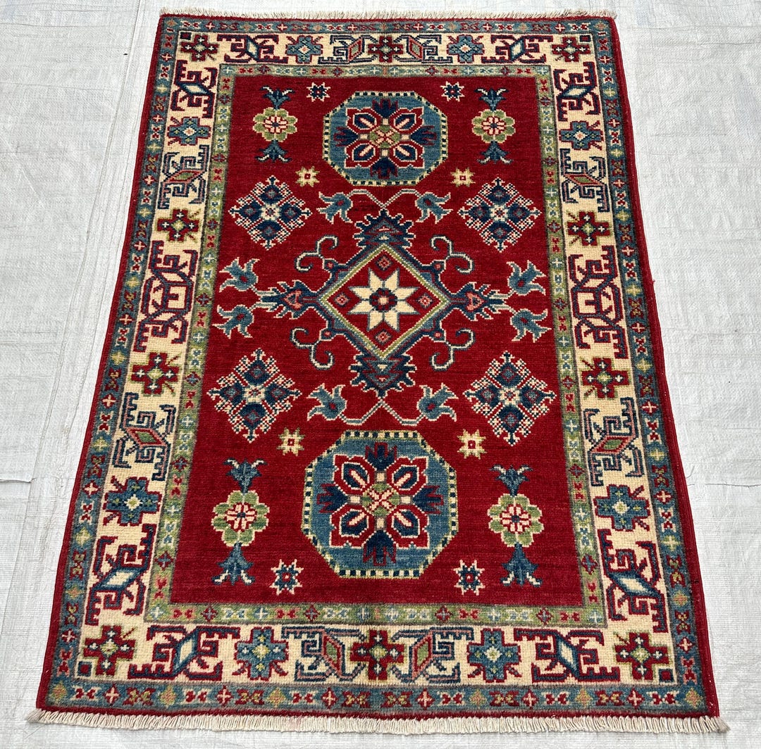 3x4 Small Chobi Rug - Afghan Natural Veg Dye Area Rug - Wool Rug ...