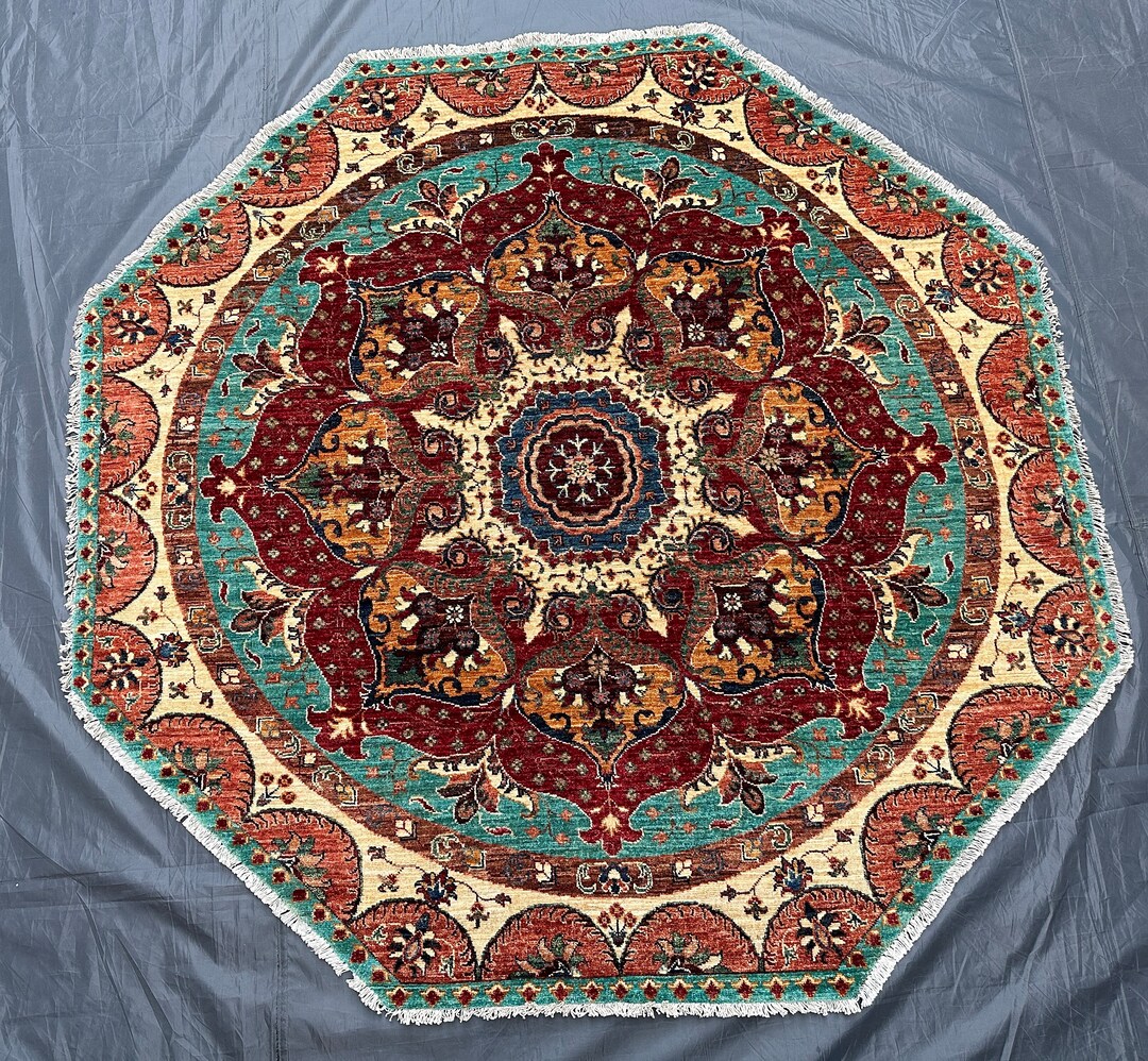 6 Ft X 6 Ft Afghan Washable Circle Shape Rug Top Quality - Etsy