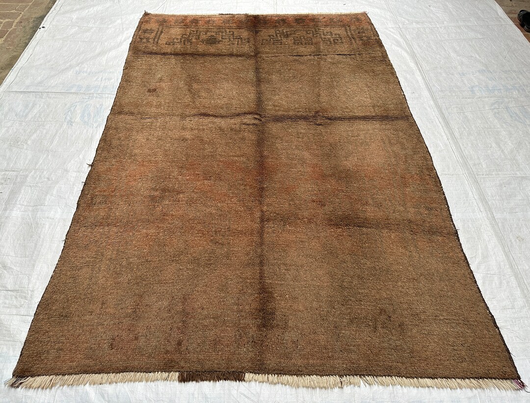 6x9 Handmade Brown Vintage Rug - Beautiful Old Rug Made in 1950s ...