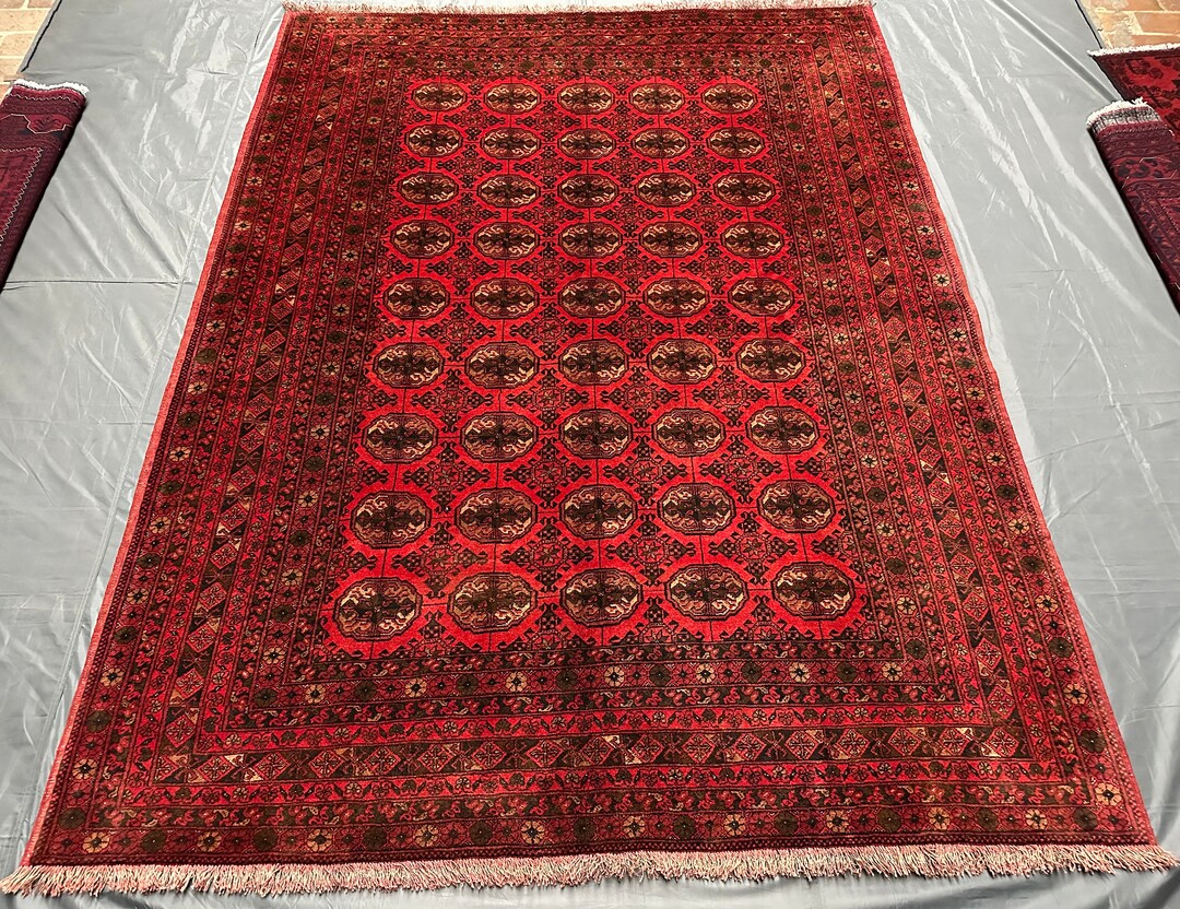 7x10 Ahal Gul Area Rug Afghan Handmade Vintage Rug Top Quality Natural ...