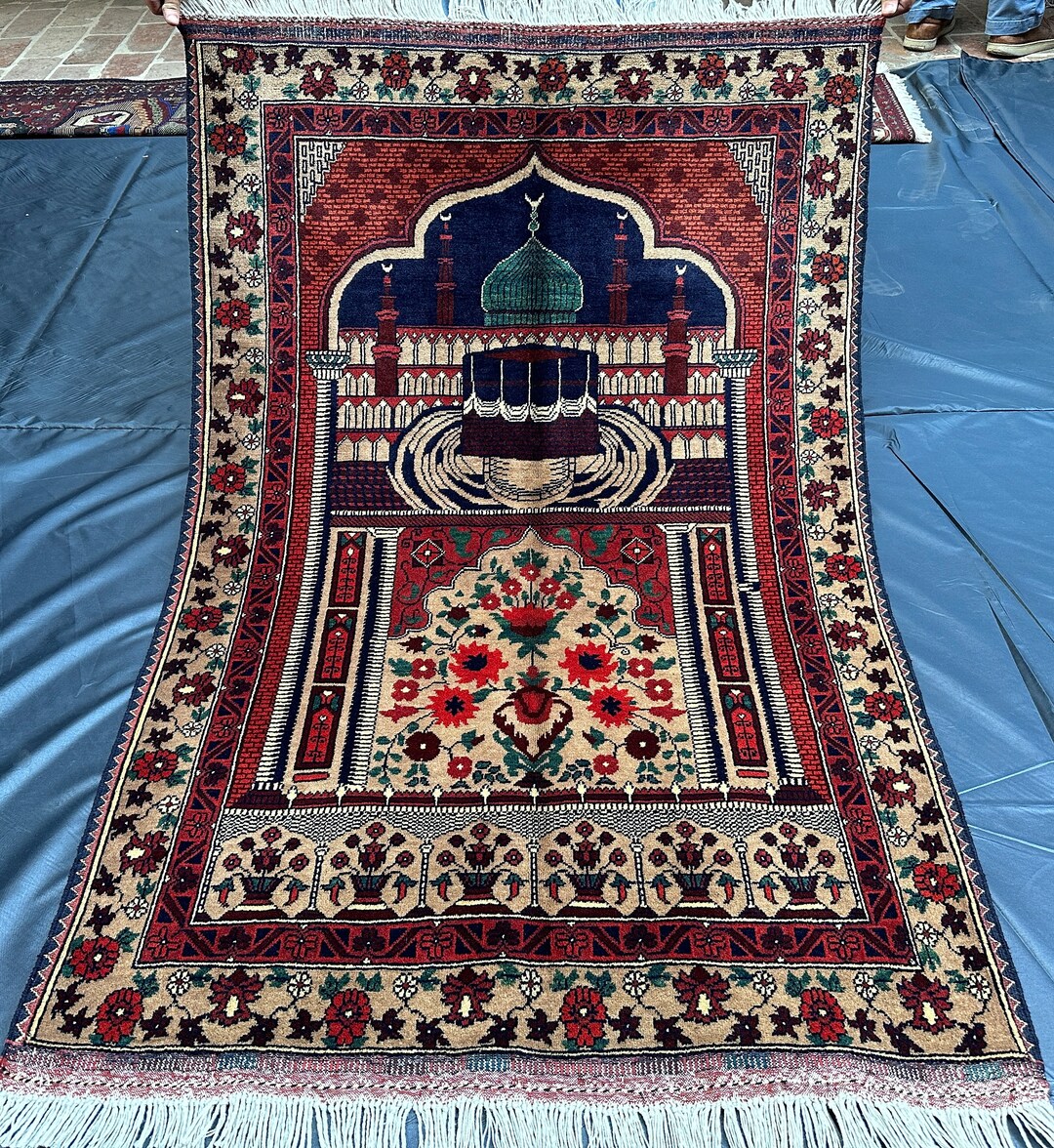 3 Ft X 5 Ft Afghan Handmade Top Quality Red Prayer Mate Rug - Etsy