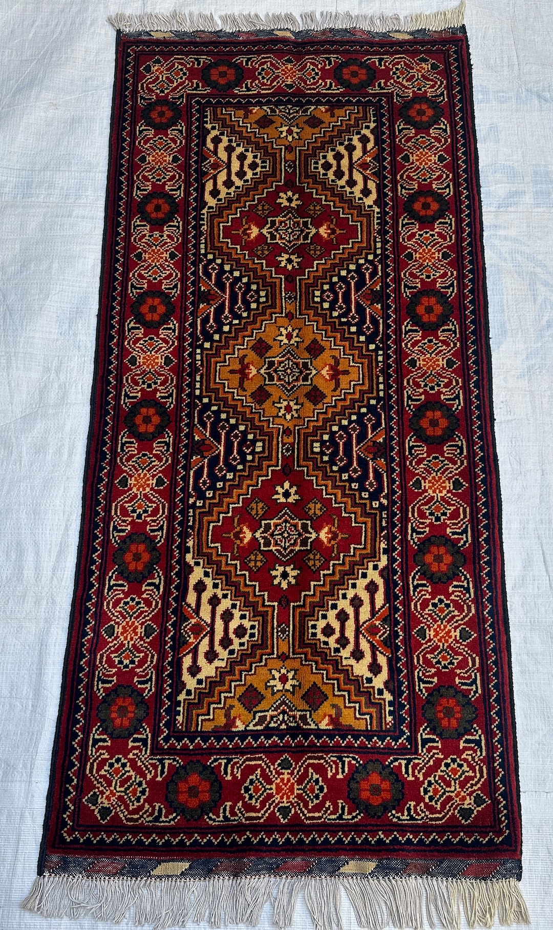 2x5 Small Area Rug-afghan Handwoven Youssefi Design Rug-high Pile ...
