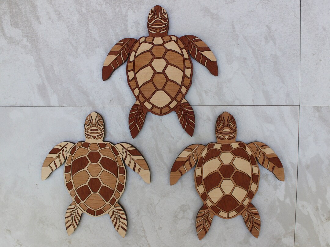 Slow Serenity: Wood Art Wood Turtles Wall Decor Boho Wall - Etsy