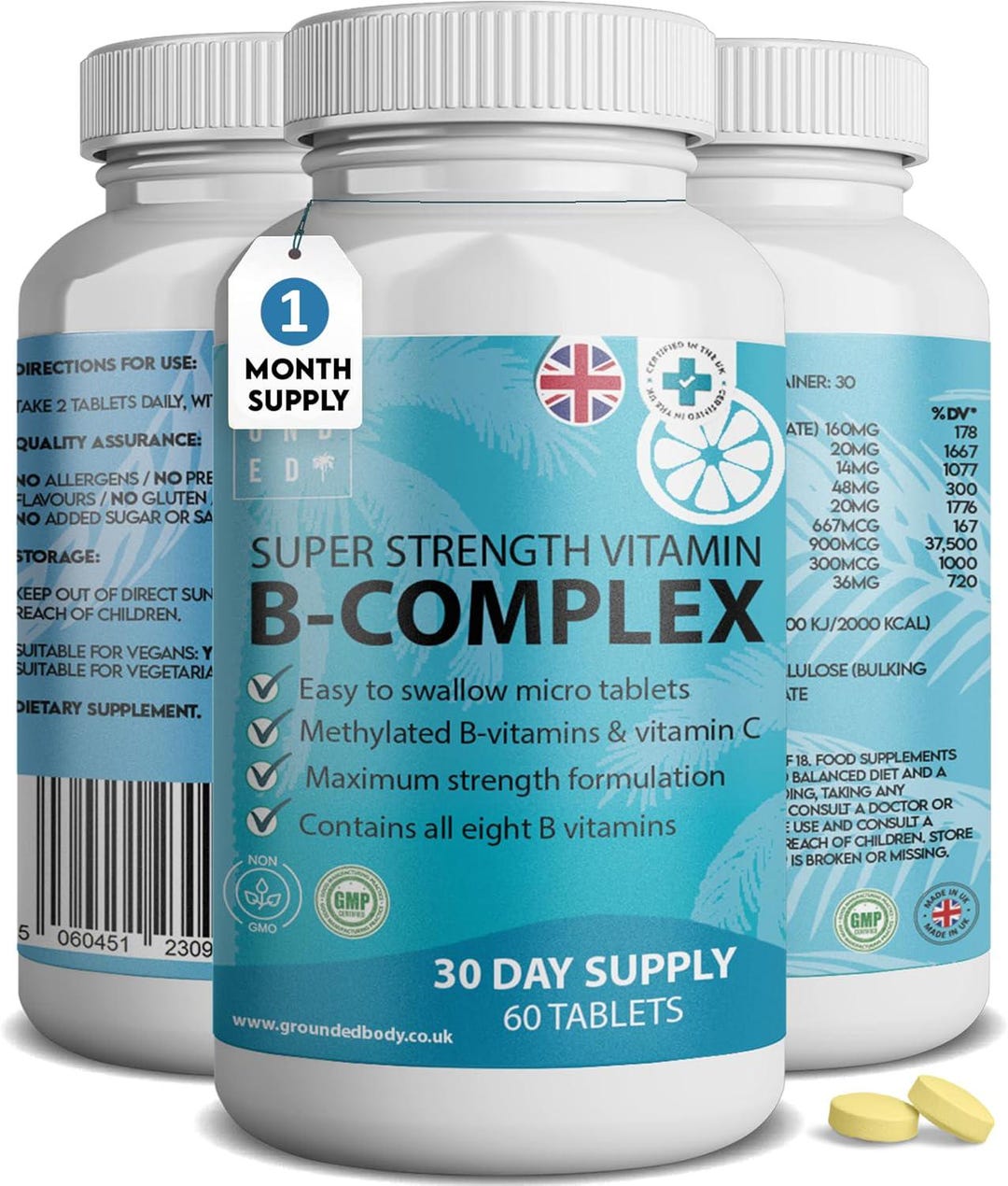 Grounded B Complex Tablets – 120 Tablets - Etsy
