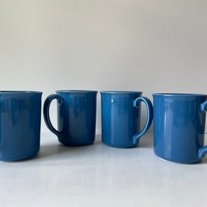 Set of 4 Corning Blue Mugs - Etsy