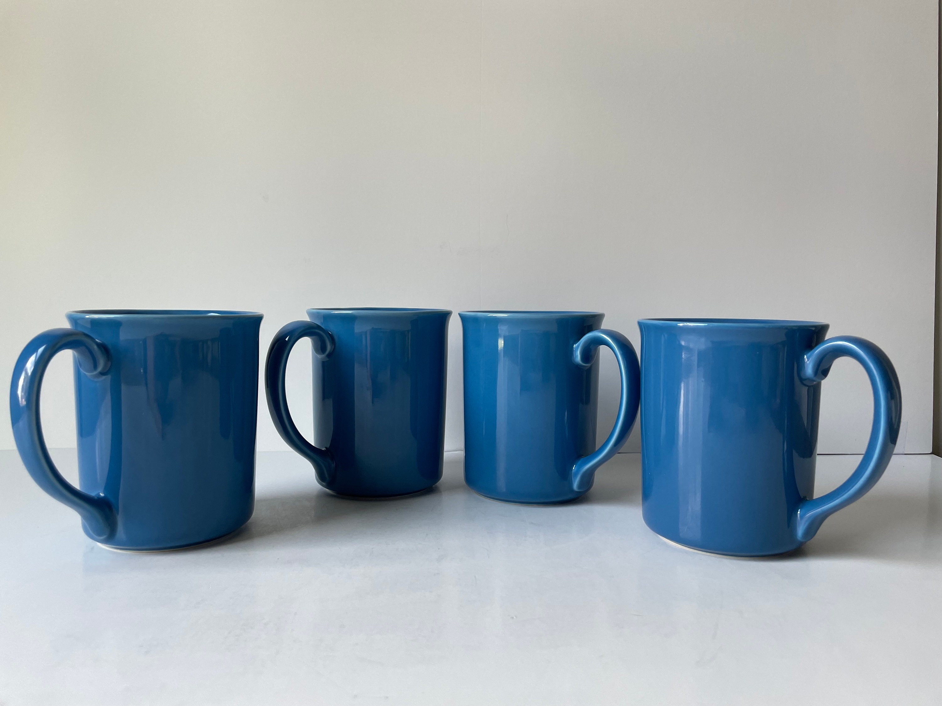Set of 4 Corning Blue Mugs - Etsy