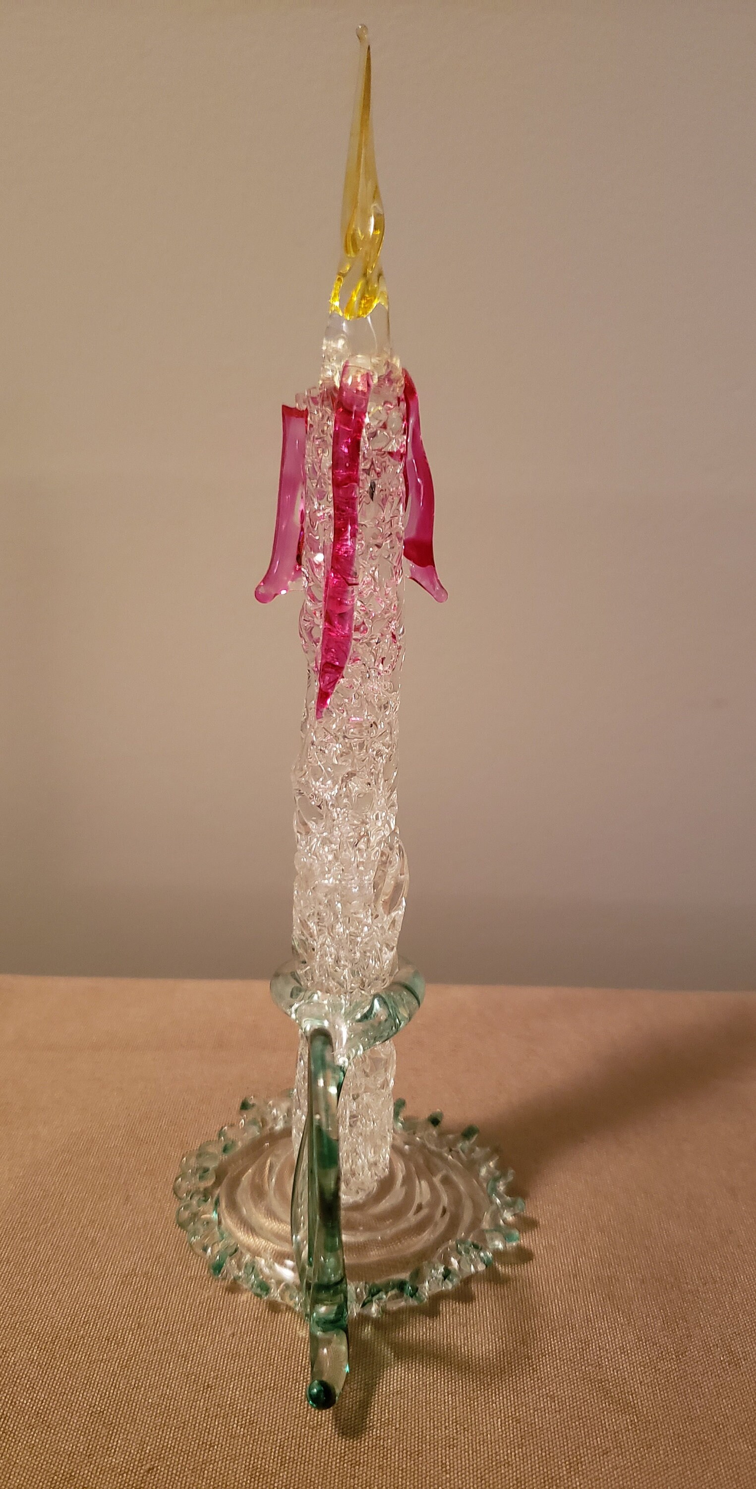 Candlestick - Handblown Spun Glass - Etsy