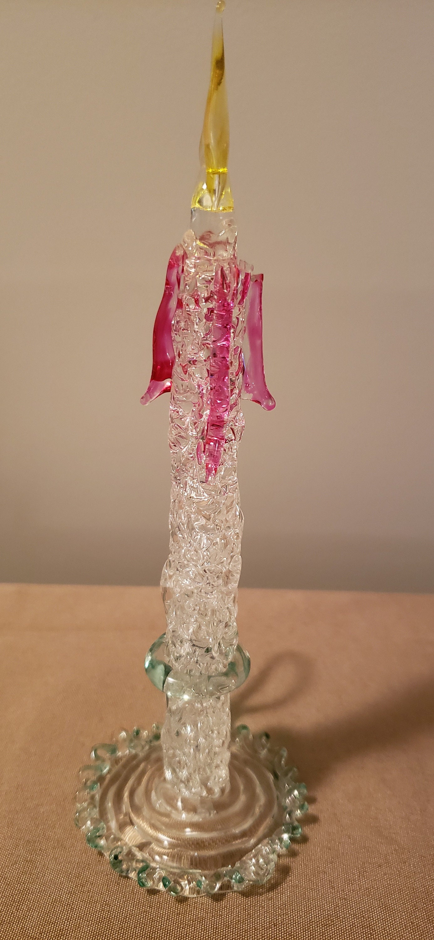 Candlestick - Handblown Spun Glass - Etsy