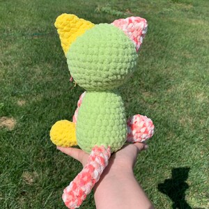 Colorful Sitting Cat Crochet Plush, Unique Colorful Stuffed Animal Cat ...