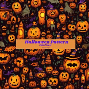 Halloween Pattern Digital Paper, Seamless Pattern, Scrapbook, Junk ...