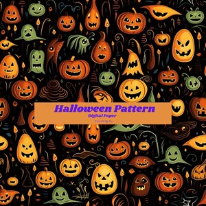 Halloween Pattern Digital Paper, Seamless Pattern, Scrapbook, Junk ...